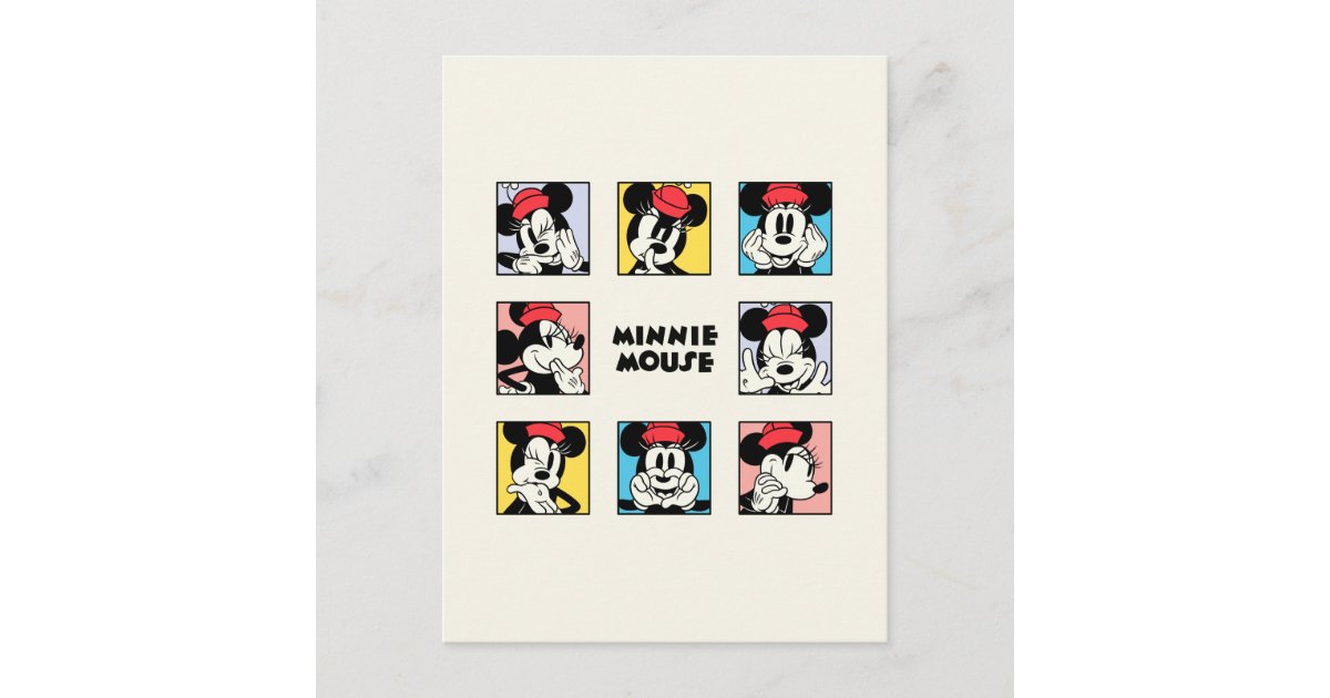 Disney's Minnie Mouse Grid Postcard | Zazzle