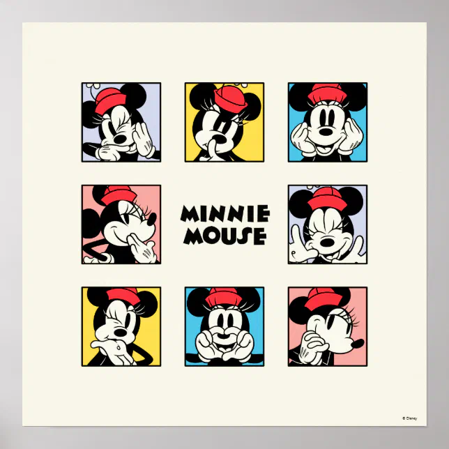 Disney's Minnie Mouse Grid Poster | Zazzle