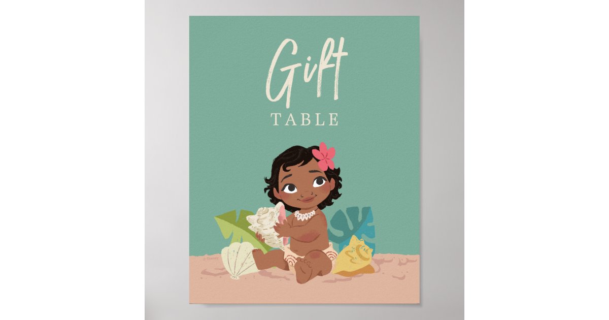 Disney's Moana Birthday Gift Table Poster | Zazzle