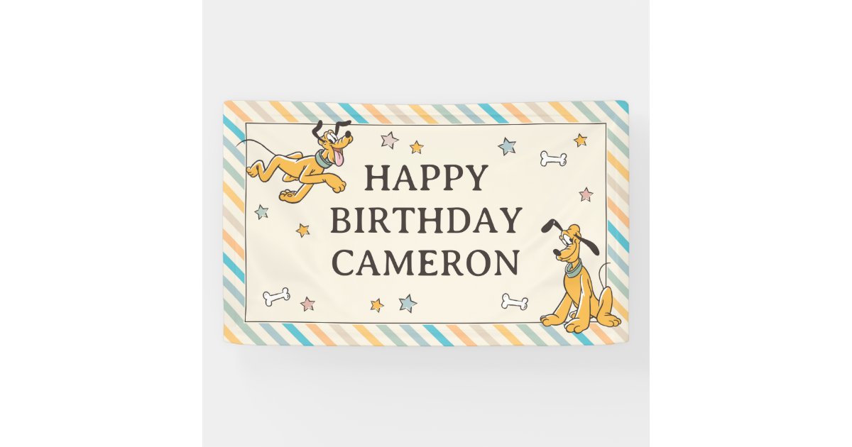 Disney's Pluto Birthday Banner | Zazzle