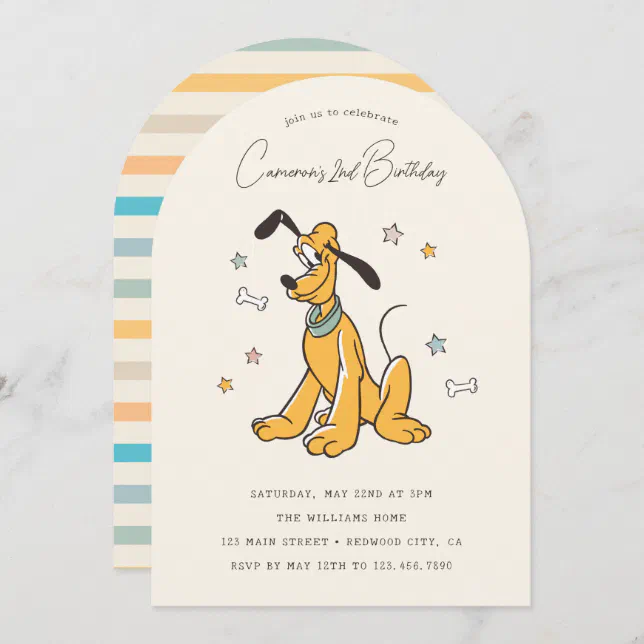 Disney's Pluto Birthday Invitation | Zazzle