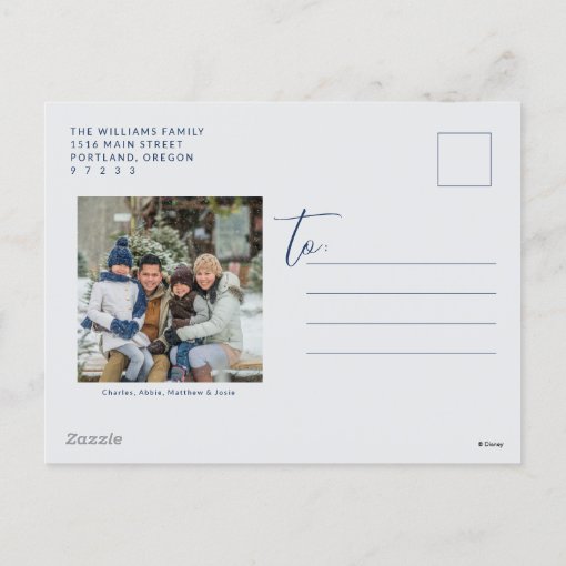 Disney's Stitch | Ohana Christmas Photo Holiday Postcard | Zazzle