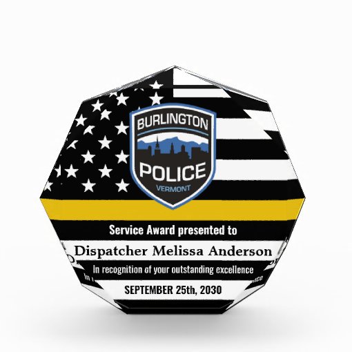 Dispatcher Custom Department Logo Gold Line Acrylic Award | Zazzle