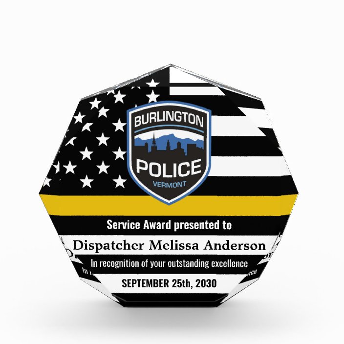 Dispatcher Custom Department Logo Gold Line Acrylic Award | Zazzle