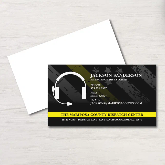 Dispatcher Emergency Services Employee Logo Business Card | Zazzle