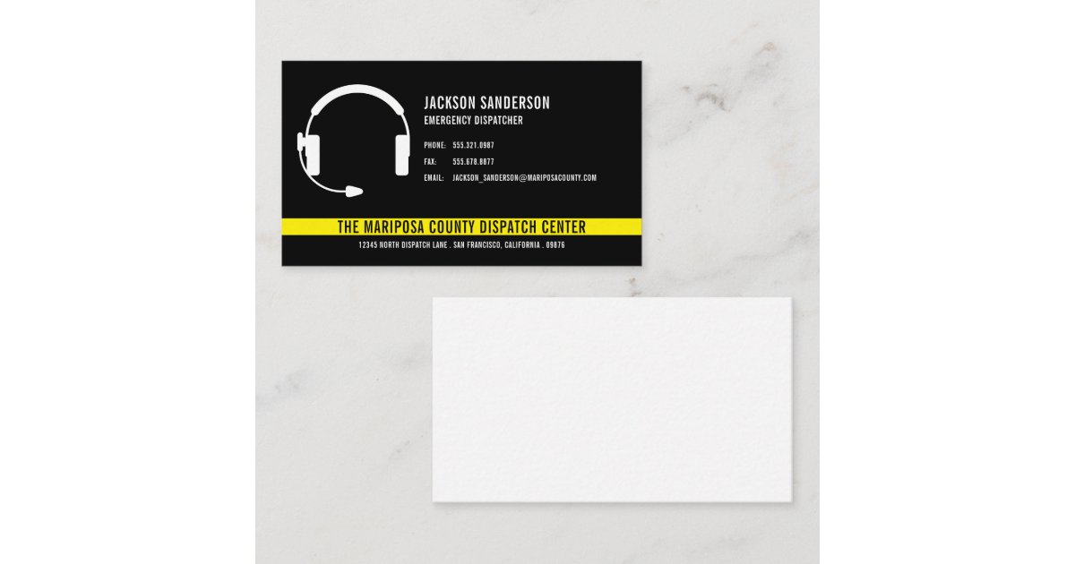 Dispatcher Emergency Services Employee Logo Business Card | Zazzle