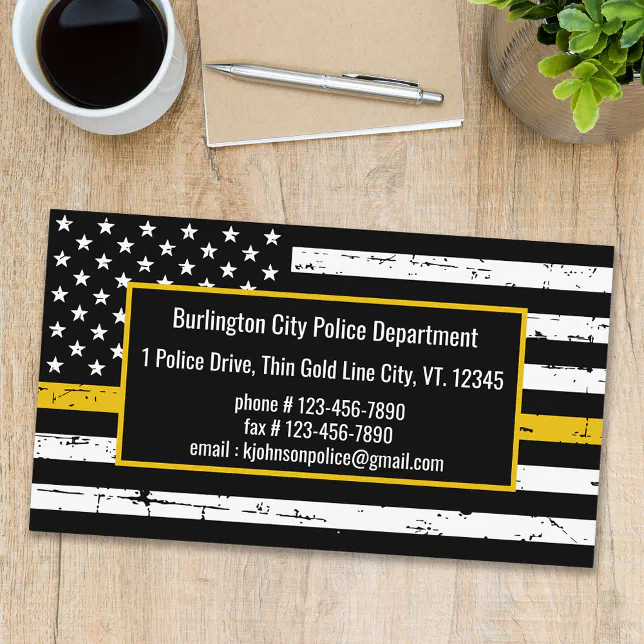 Dispatcher Fire Police Thin Yellow Line Business Card | Zazzle