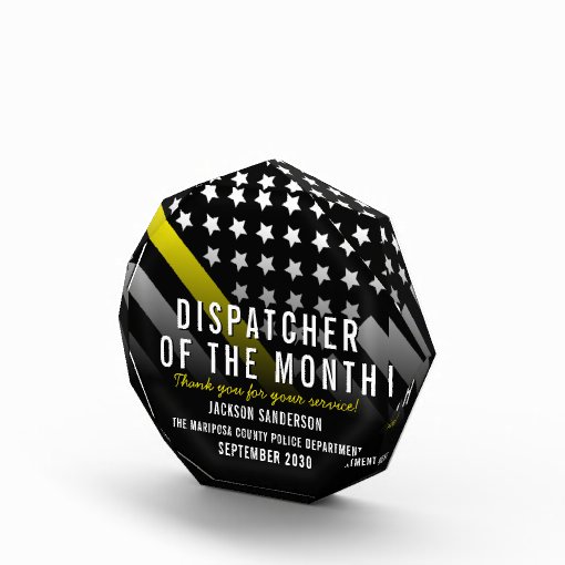 Dispatcher of the Month Employee Recognition Acrylic Award | Zazzle