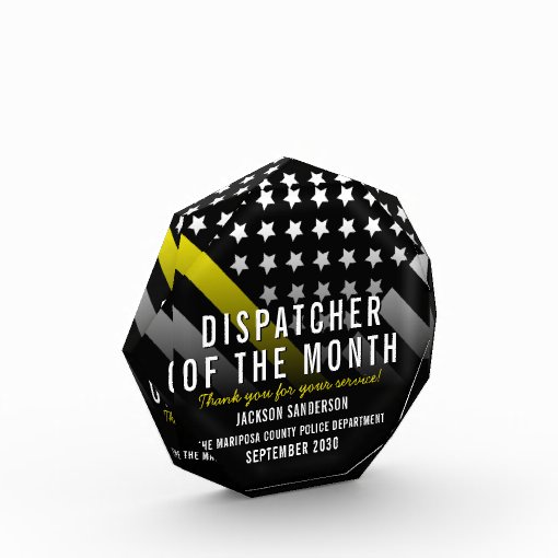 Dispatcher of the Month Employee Recognition Acrylic Award | Zazzle