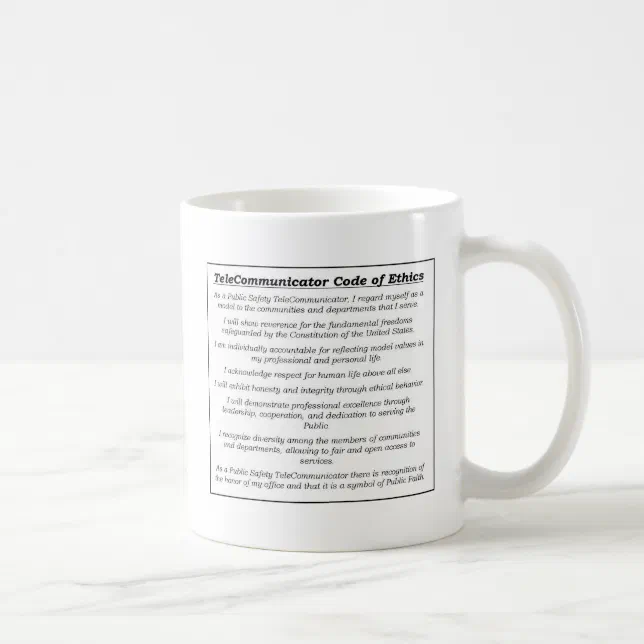 Dispatcher "TeleCommunicator Code of Ethics" Mug | Zazzle