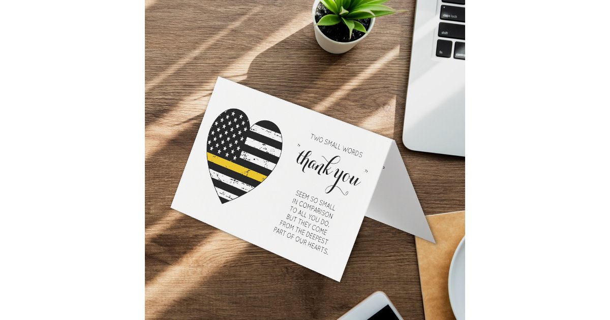 Dispatcher Thin Gold Line 911 Police Thank You Business Card | Zazzle