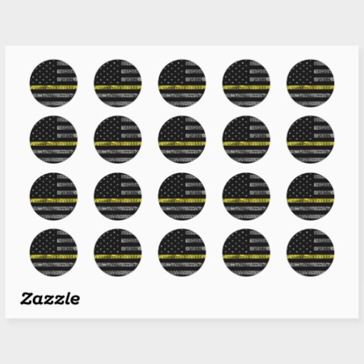 Dispatcher Thin Yellow Line Flag Classic Round Sticker | Zazzle