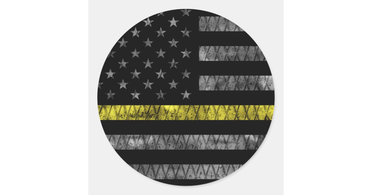Dispatcher Thin Yellow Line Flag Classic Round Sticker | Zazzle