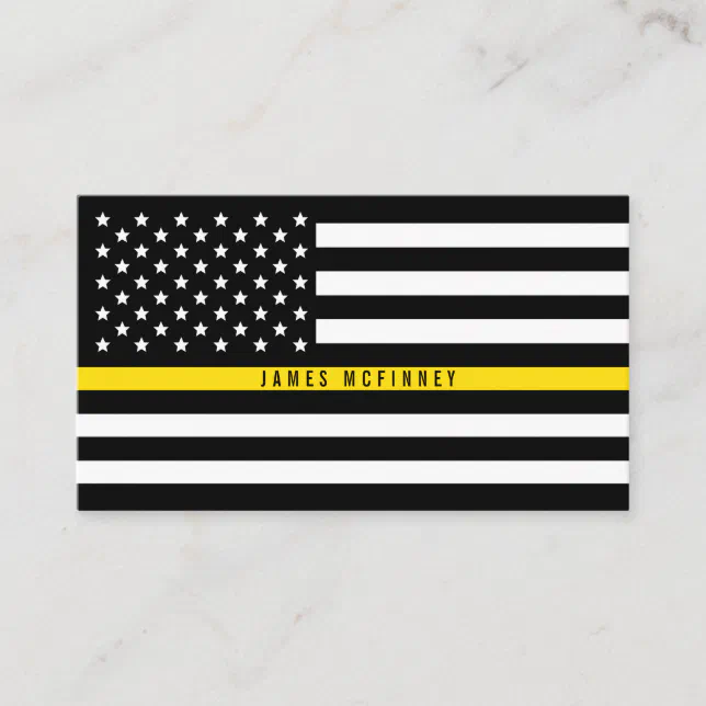 Dispatcher Thin Yellow Line Flag Professional Business Card | Zazzle