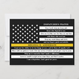 Dispatchers Prayer Personalized Thin Gold Line Thank You Card | Zazzle