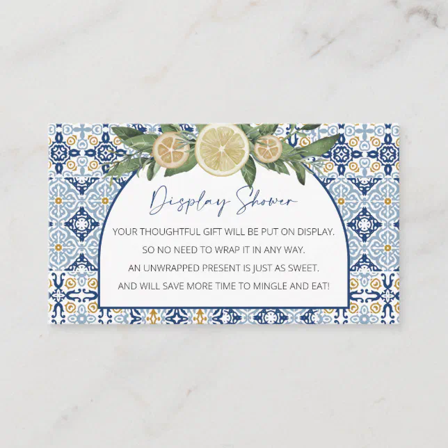 Display Baby Shower, Unwrapped Italian Theme Mini Enclosure Card | Zazzle