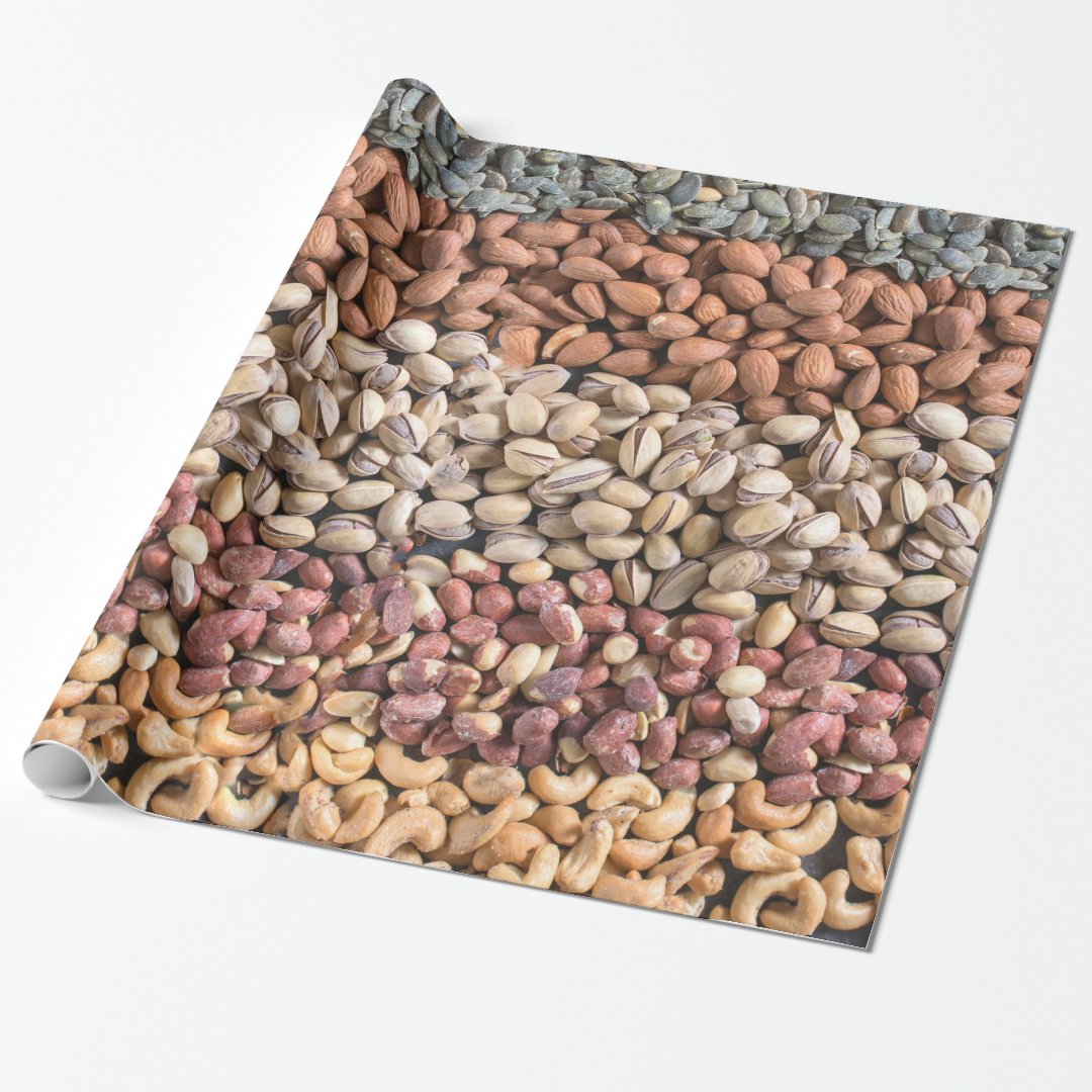 Display of Assorted Nuts Wrapping Paper | Zazzle