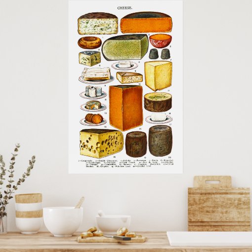 Display of Types of Cheese Poster | Zazzle