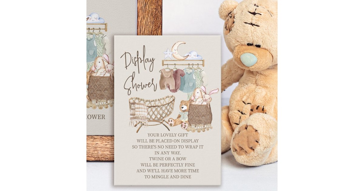 Display Shower Boho Nursery Gift Tag Enclosure Card | Zazzle