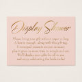 Display Shower Elegant Gold & Blush Gift Tag Card | Zazzle