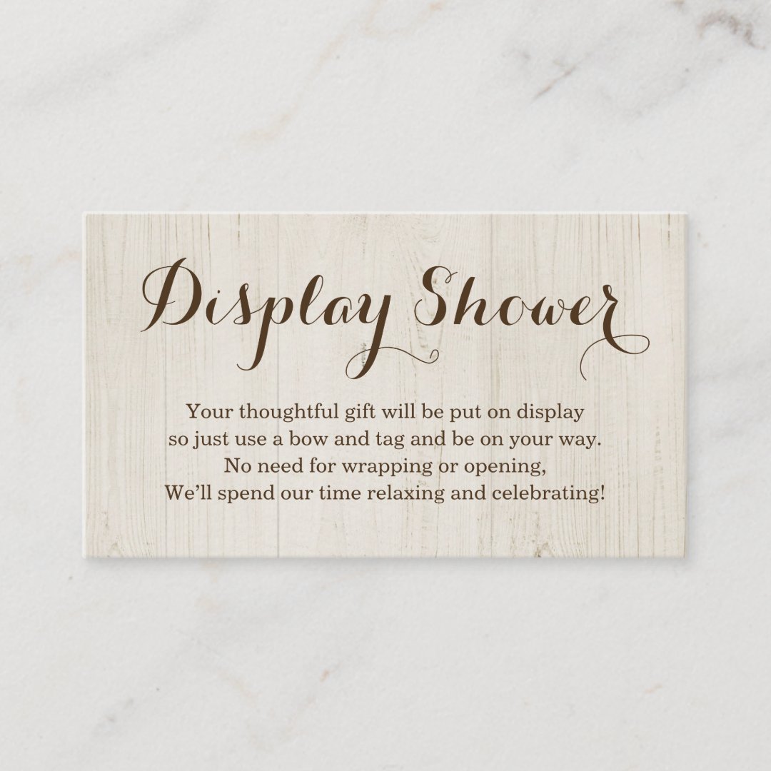 Display Shower Insert for Invitation - Rustic | Zazzle