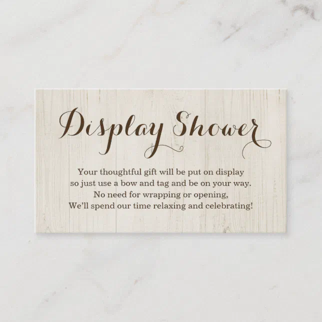 Display Shower Insert for Invitation - Rustic | Zazzle
