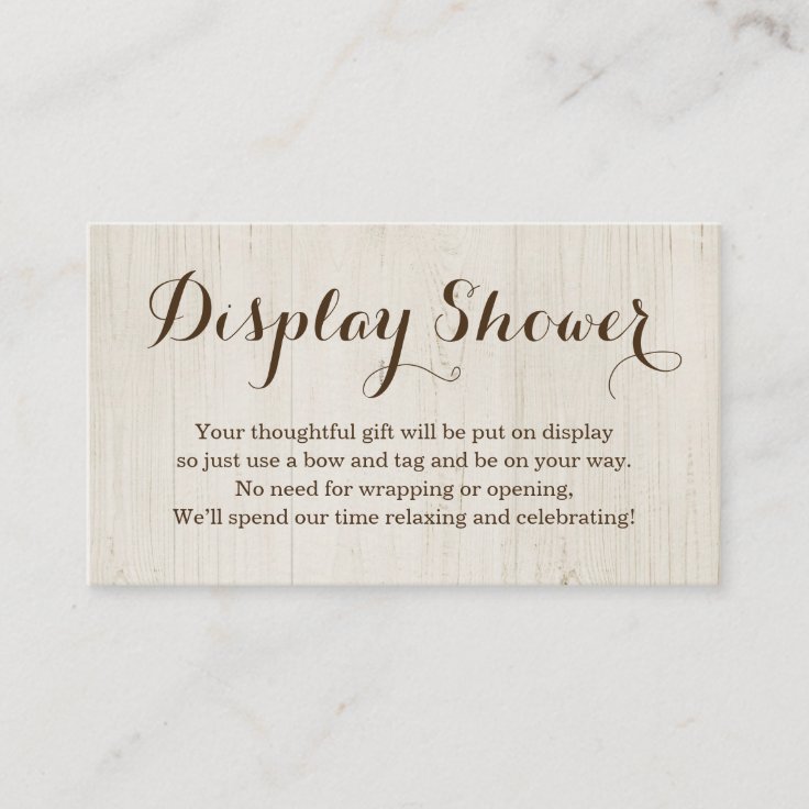 Display Shower Insert for Invitation - Rustic | Zazzle