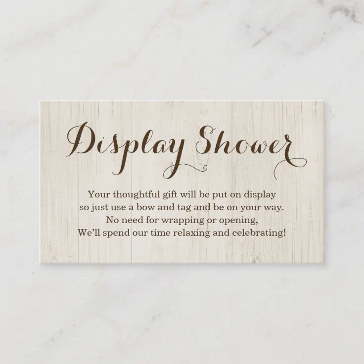 Display Shower Insert for Invitation - Rustic | Zazzle
