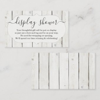 Display Shower Insert for Invitation - Rustic | Zazzle