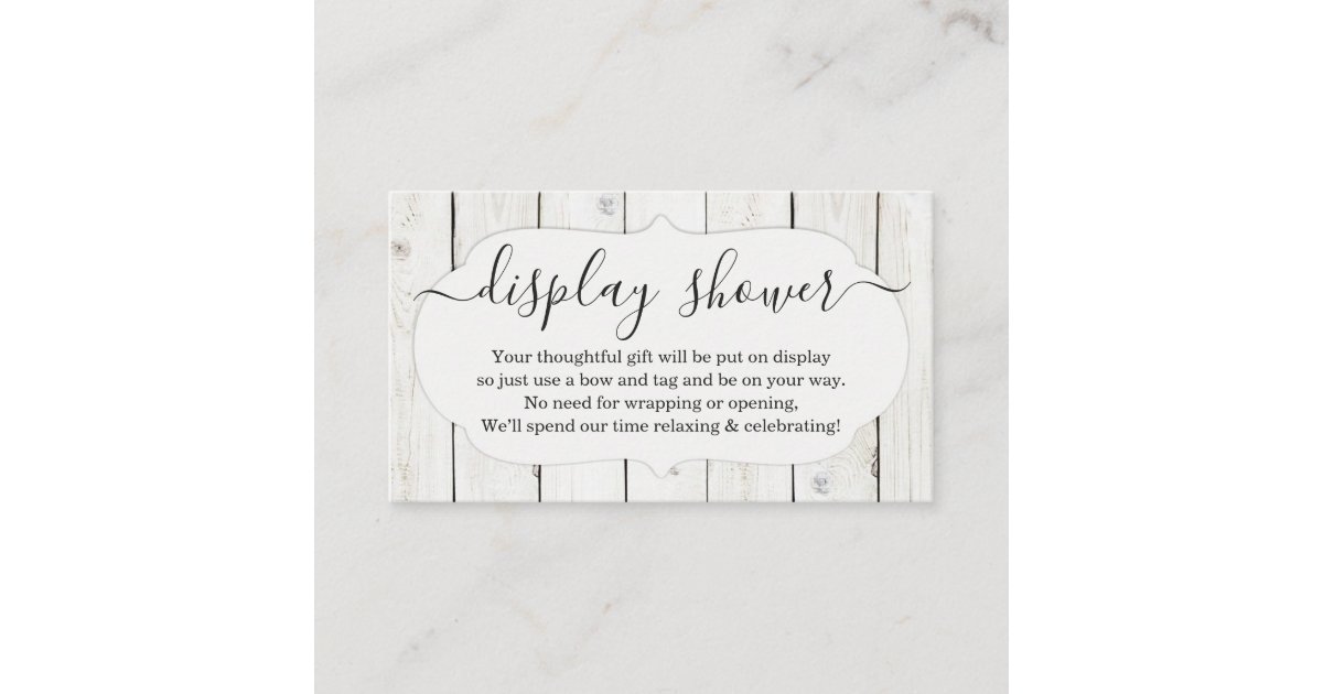 Display Shower Insert for Invitation - Rustic | Zazzle