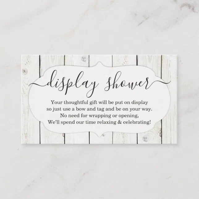 Display Shower Insert for Invitation - Rustic | Zazzle