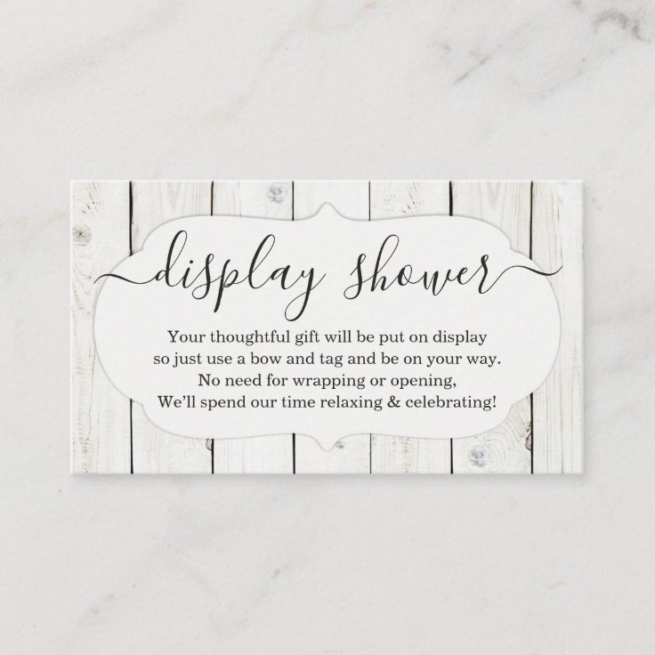 Display Shower Insert for Invitation - Rustic | Zazzle