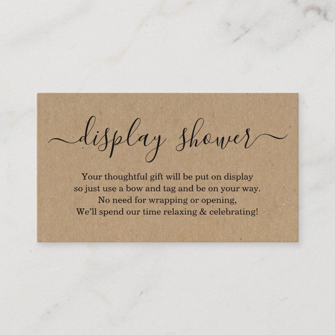 Display Shower Insert for Invitation Rustic Kraft | Zazzle
