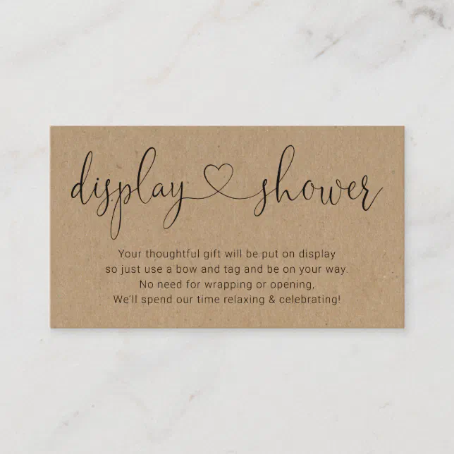 Display Shower Insert for Invitation Rustic Kraft | Zazzle