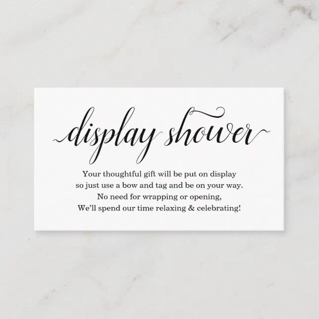 Display Shower Insert for Invitation - Simple | Zazzle