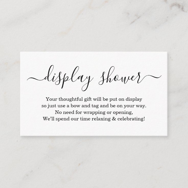 Display Shower Insert for Invitation - Simple | Zazzle