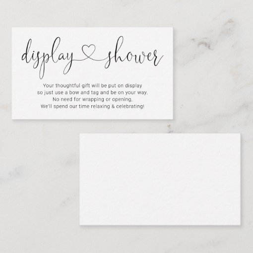 Display Shower Insert for Invitation - Simple | Zazzle