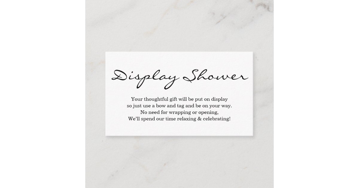 Display Shower Insert for Invitation - Simple | Zazzle