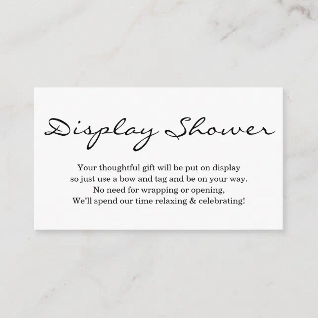 Display Shower Insert for Invitation - Simple | Zazzle