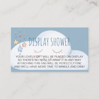 Display Shower No Gift Wrap Poem Stars and Cloud Enclosure Card | Zazzle