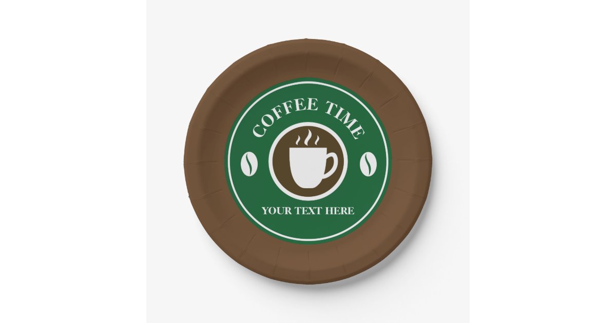 Disposable plates with custom coffee cup design | Zazzle