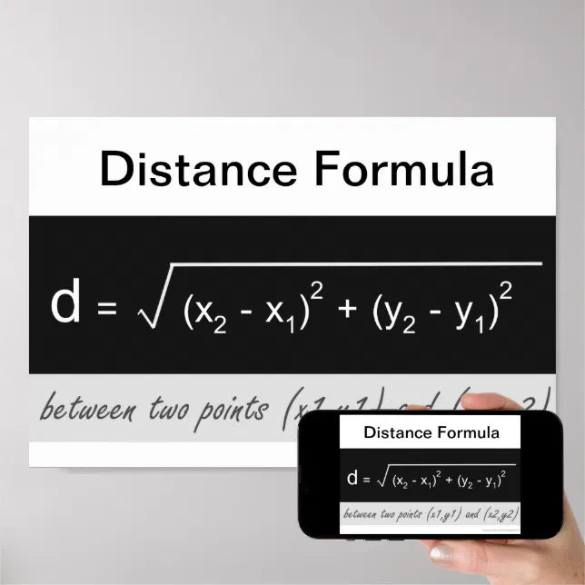 Distance Formula Math Poster | Zazzle
