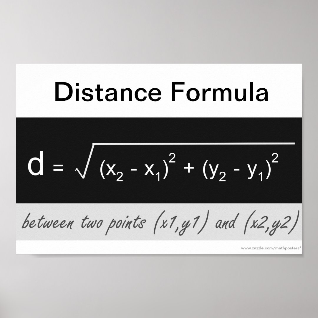 Distance Formula Math Poster | Zazzle