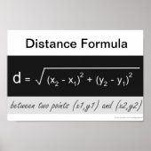Distance Formula Math Poster | Zazzle