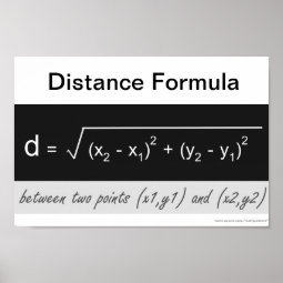 Distance Formula Math Poster | Zazzle