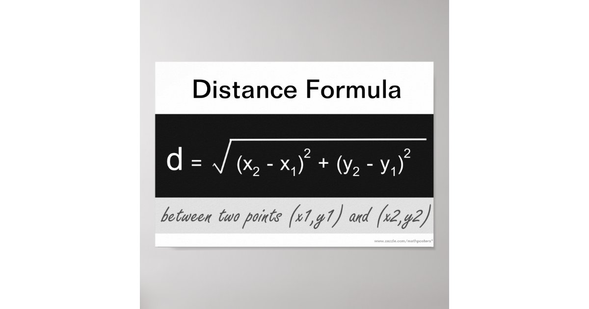 Distance Formula Math Poster | Zazzle