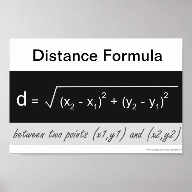 Distance Formula Math Poster | Zazzle