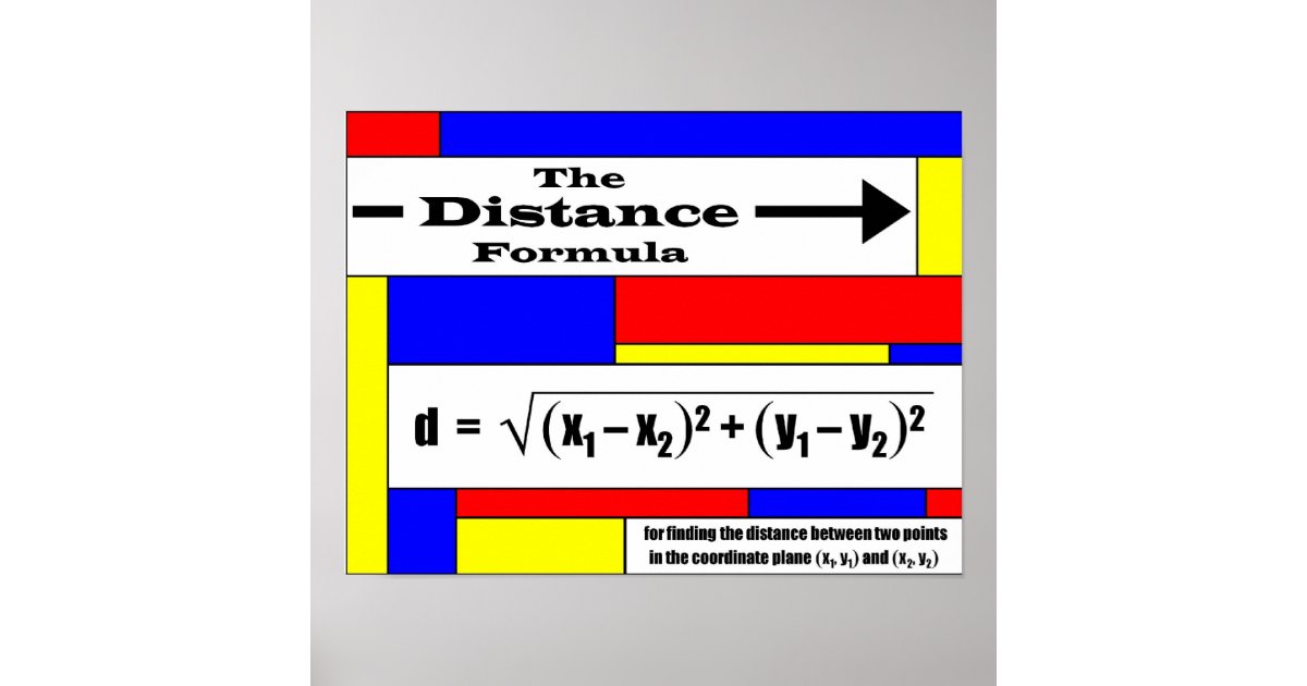 Distance Formula Poster | Zazzle