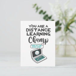 Distance Learning Student Encouragement Postcard | Zazzle