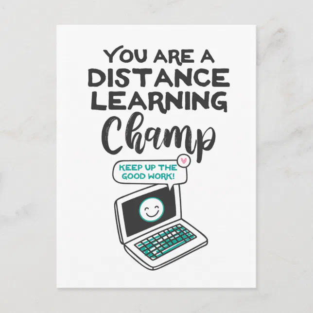 Distance Learning Student Encouragement Postcard | Zazzle